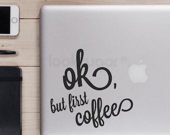 DECAL but First Coffee Decal Laptop Decal Car Decal - Etsy