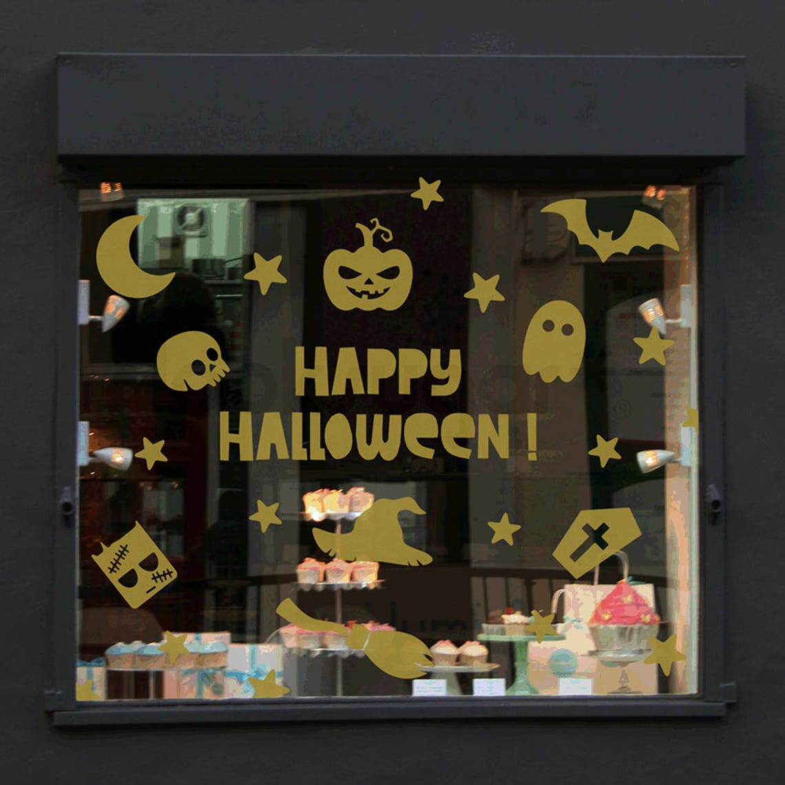 Happy Halloween Wall Decal - Seasonal Shop Window Decal - Halloween ...