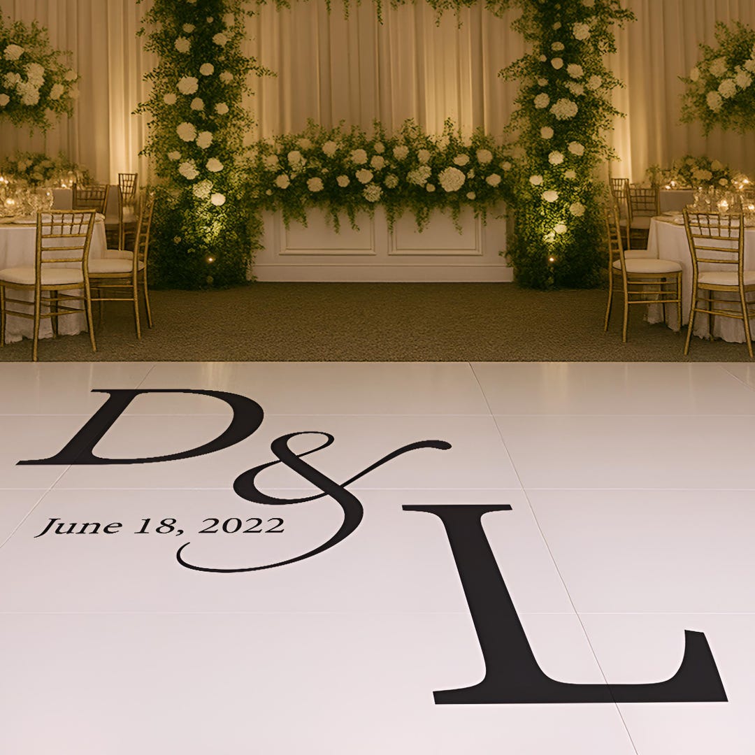 Custom Event Décor - Wedding Dance Floor Decal - Elegant Personalized ...