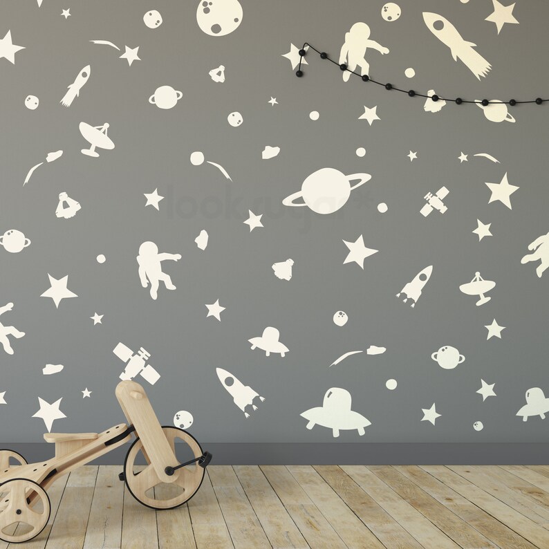 Outer Space Wall Decals Rocket Decals Astronaut Stickers - Etsy