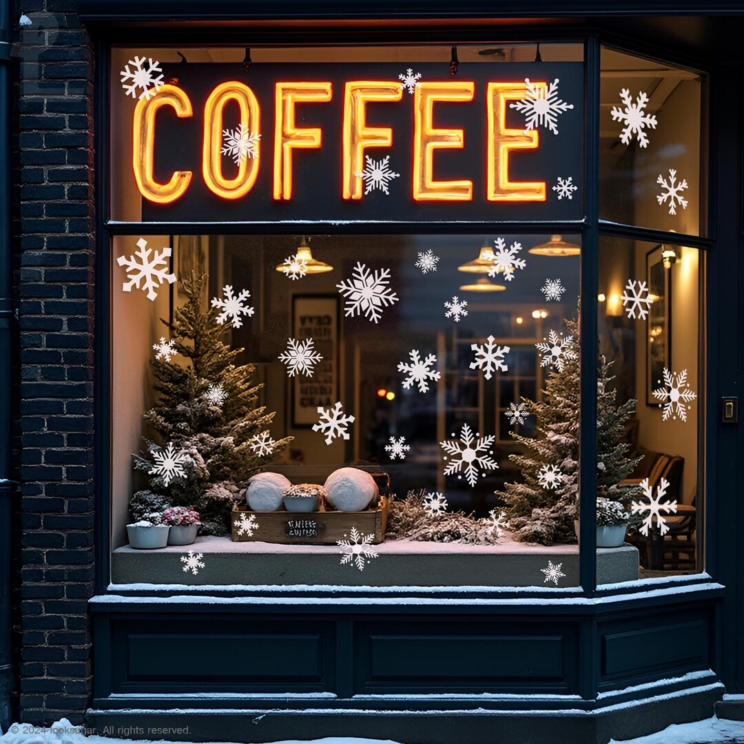 Snowflake Wall Decals - Winter Christmas Vinyl Stickers for Windows ...