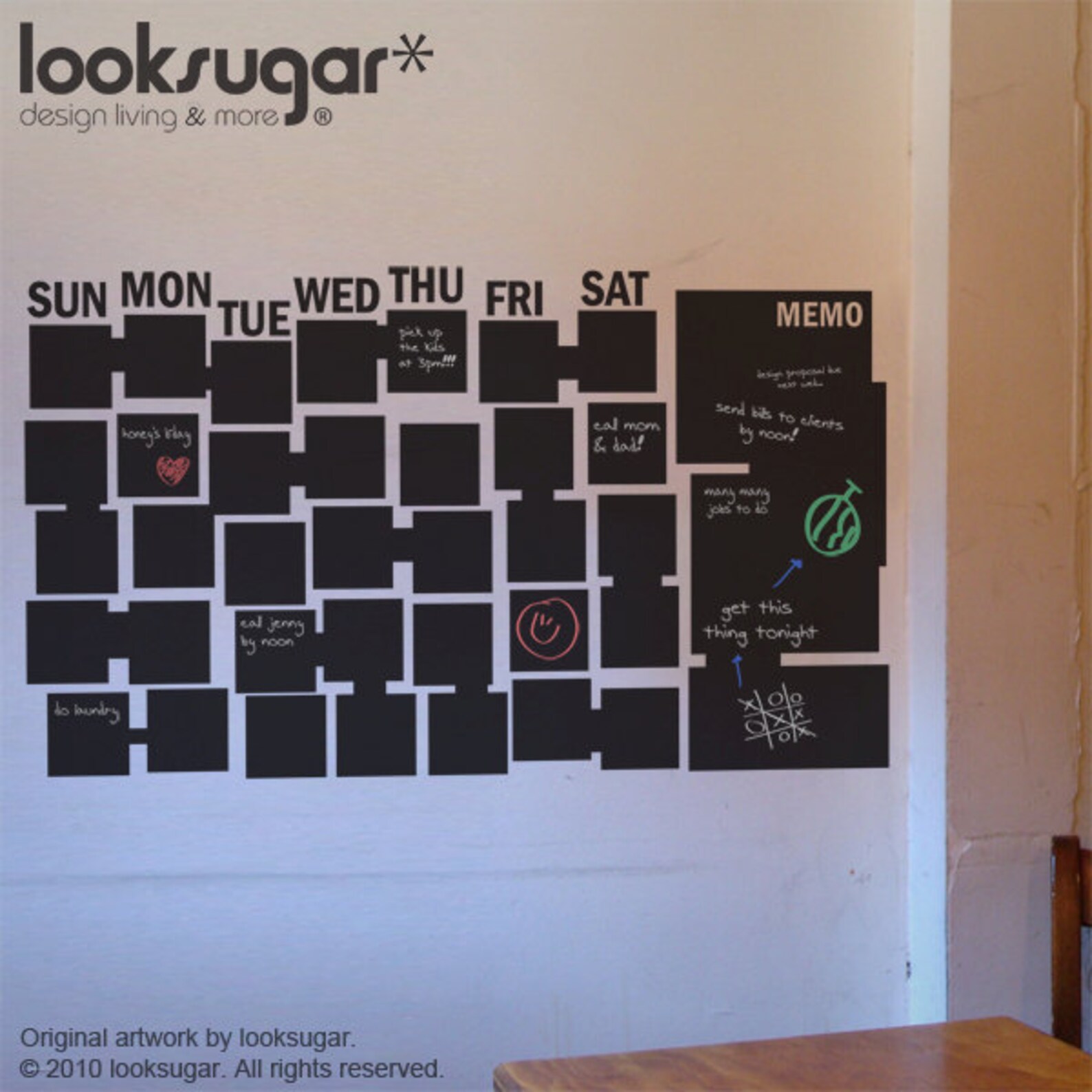 Chalkboard Calendar Wall Calendar Chalkboard Organizer | Etsy