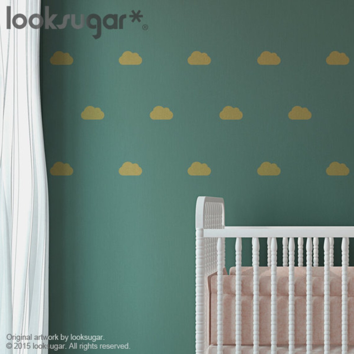Cloud Decal Pattern with Wallpaper effect. Cloud Wall Decals . | Etsy