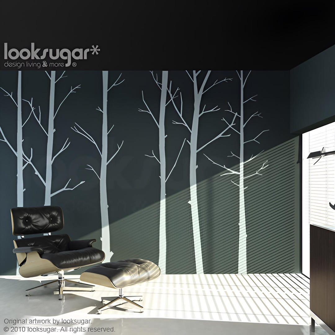 Winter Forest Tree Decals - Woodland Themed Nursery Décor - Tree Wall ...