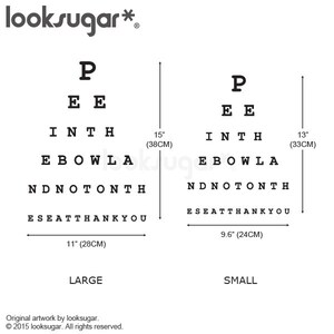 Eyechart Wall Decal Bathroom Wall Decal Topography Wall - Etsy