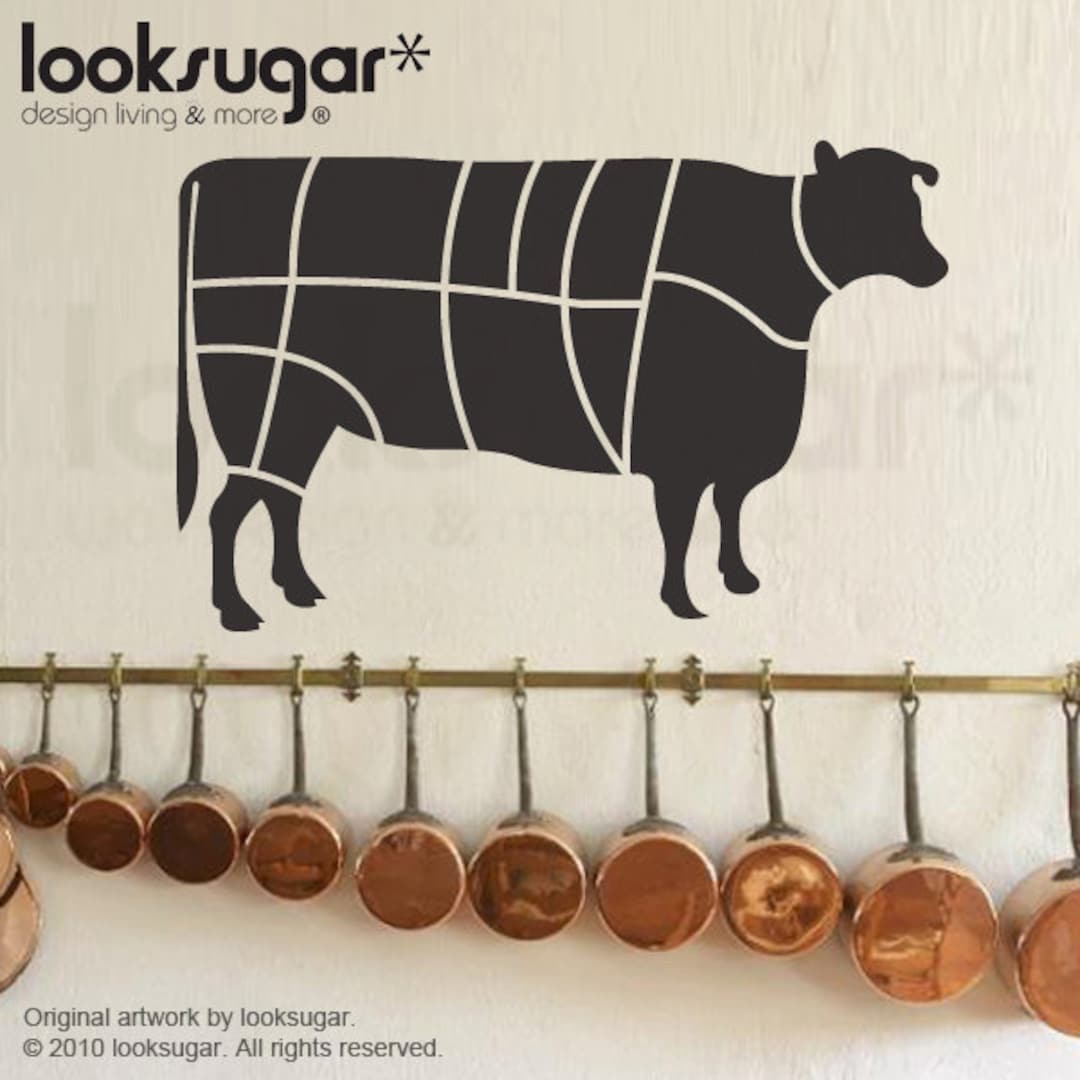 Wall Decal Cattle Beefy Beef Butcher Sticker 0056 - Etsy