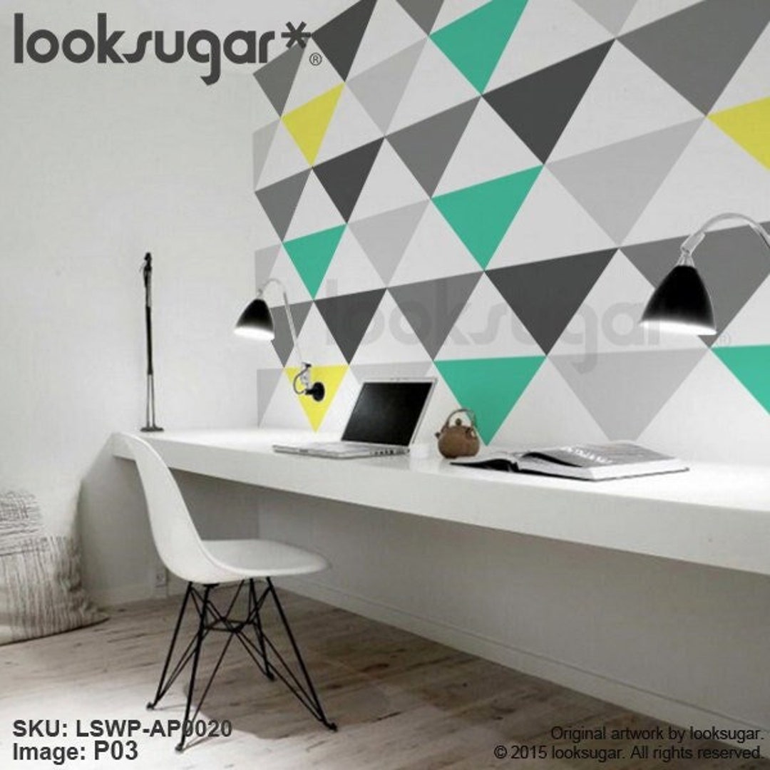 Large Triangle Wall Decals - Modern Geometric Wall Pattern - Removable ...