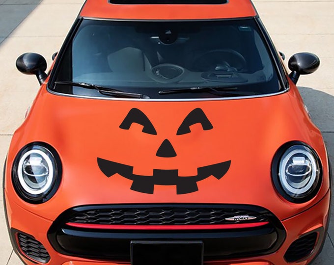 Jack-o-lantern Door Decal | Scary Face | Halloween Wall Sticker - Etsy ...
