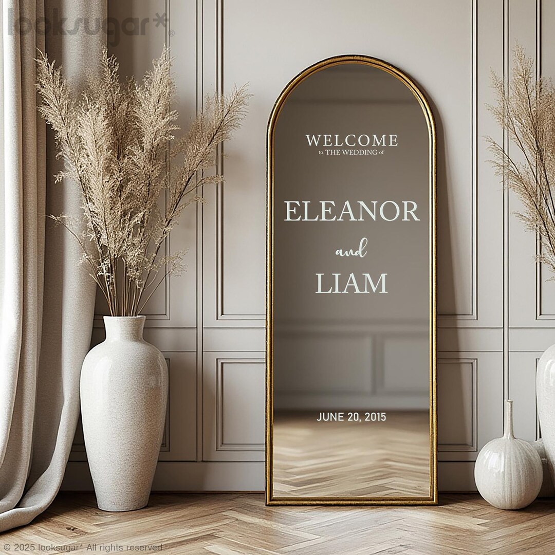 Custom Wedding Welcome Sign Decal - Personalized Sticker for Mirror ...