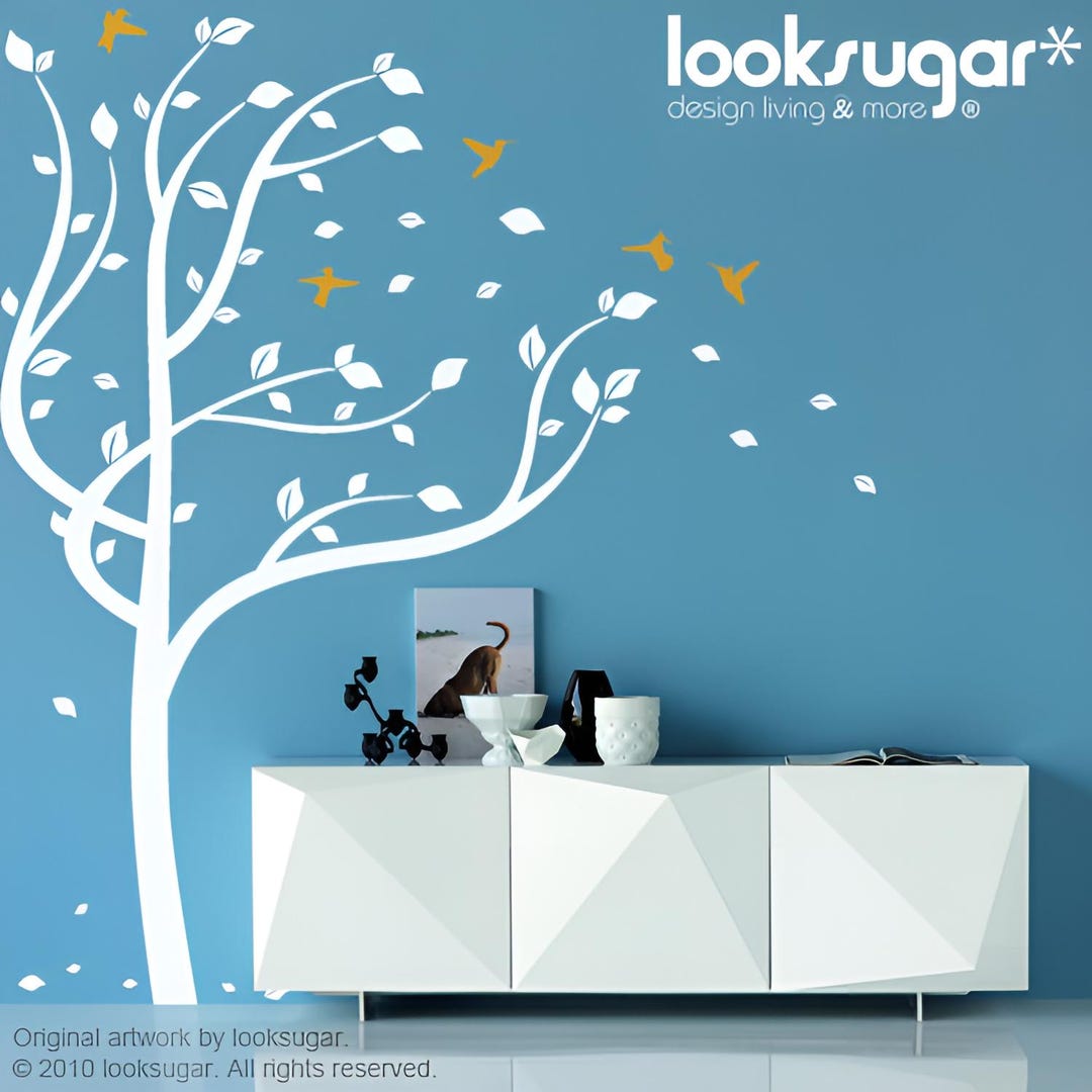Tree Wall Decals With Hummingbirds - Baby Nursery Tree Decals ...