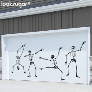 Large Halloween Skeleton Vinyl Decal - Dancing Skeleton for Window, Door, or Garage - Spooky ...
