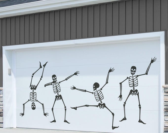 Large Halloween Skeleton Vinyl Decal - Dancing Skeleton for Window ...