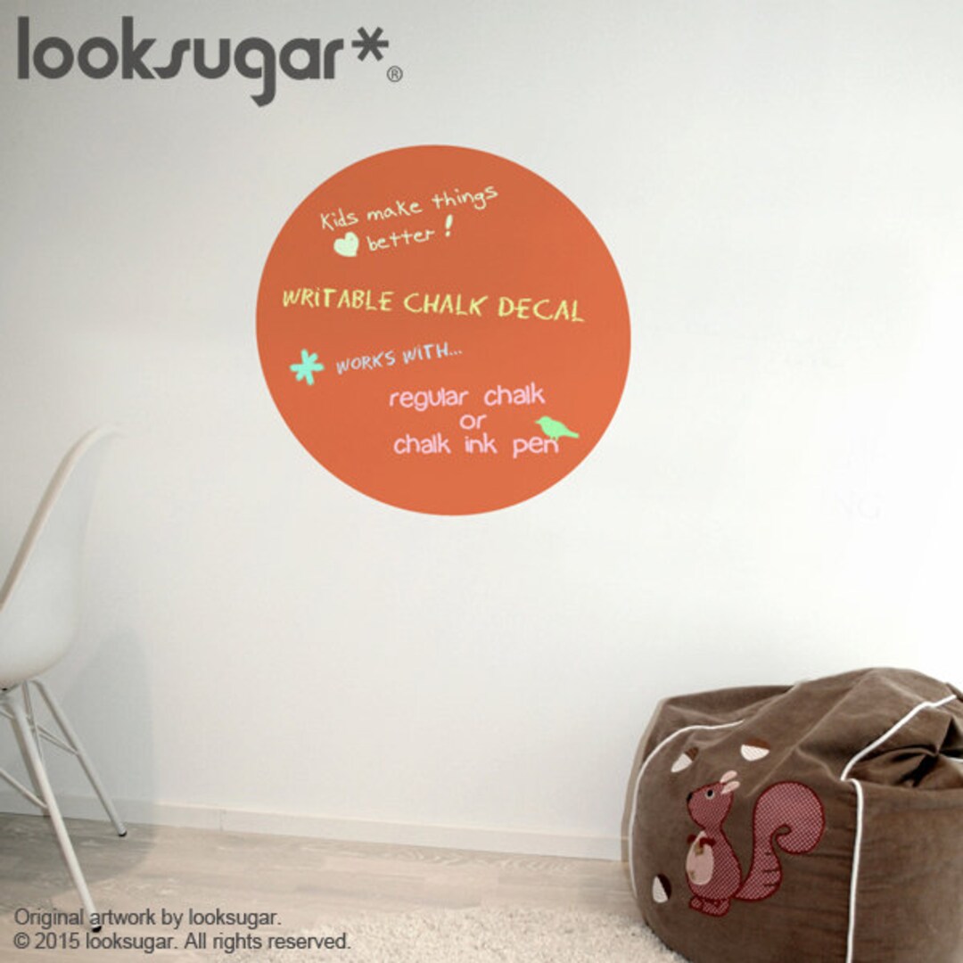 Colored Circle Chalkboard Wall Decal for Home, Office, or Classroom ...