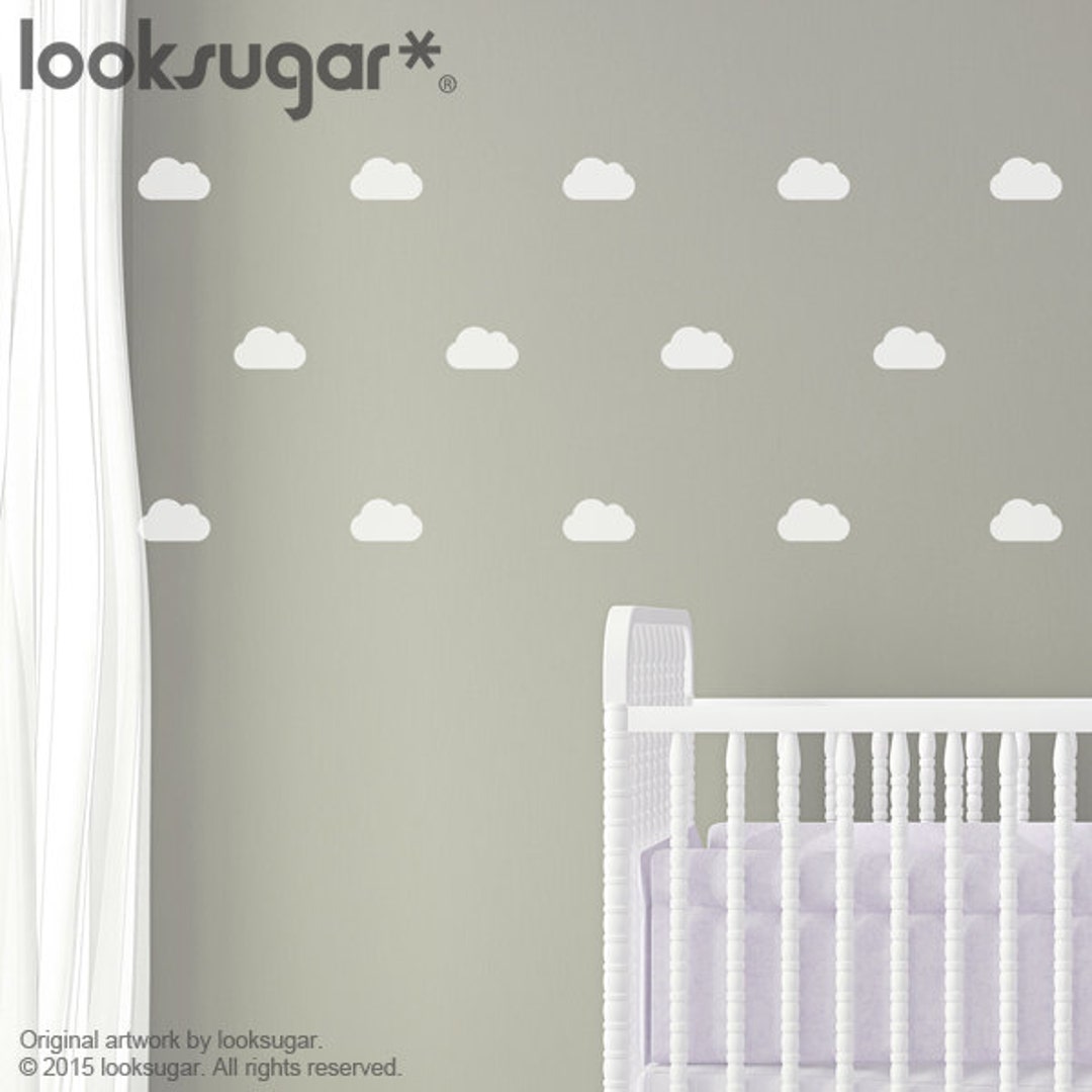 Cloud Decal Pattern With Wallpaper Effect. Cloud Wall Decals . - Etsy