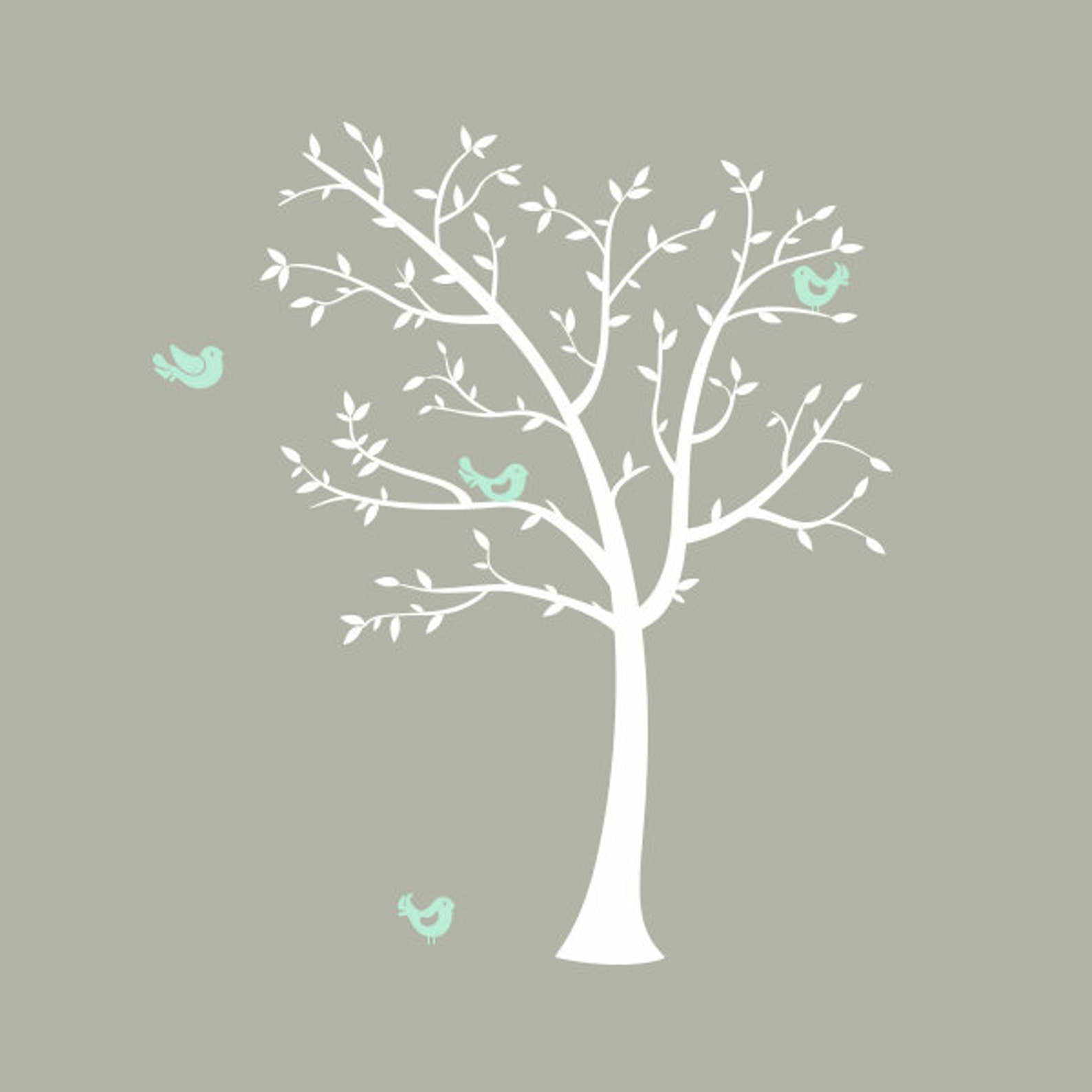 White Tree Wall Decal Baby Nursery Decor Children Wall | Etsy