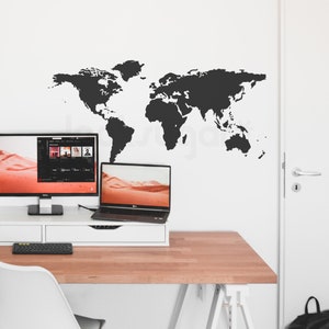 Large World Map Decal . Removable World Map Wall Stickers . Colorful ...