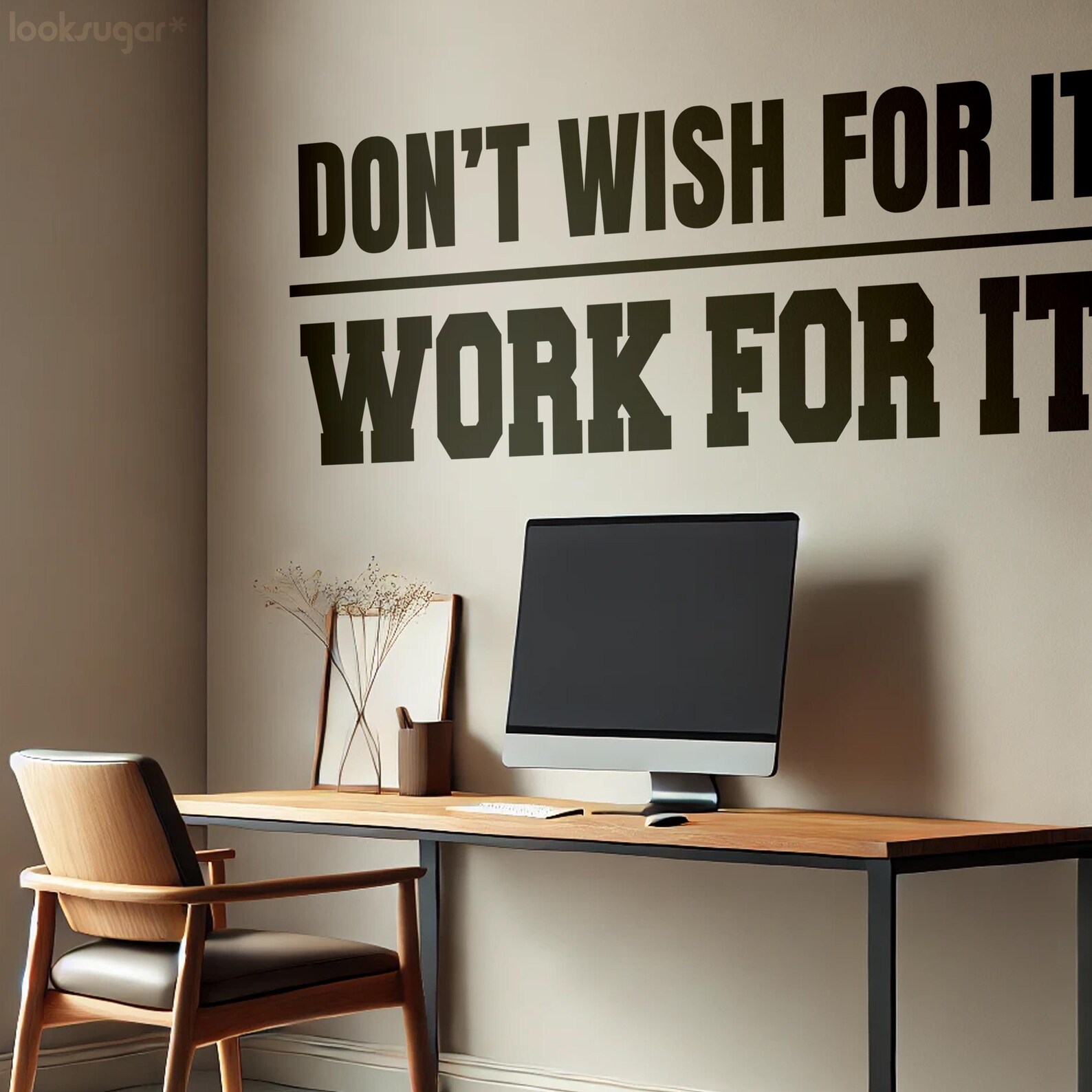 Inspirational Vinyl Wall Decal . GYM Wall Sticker - Work for It Quote ...