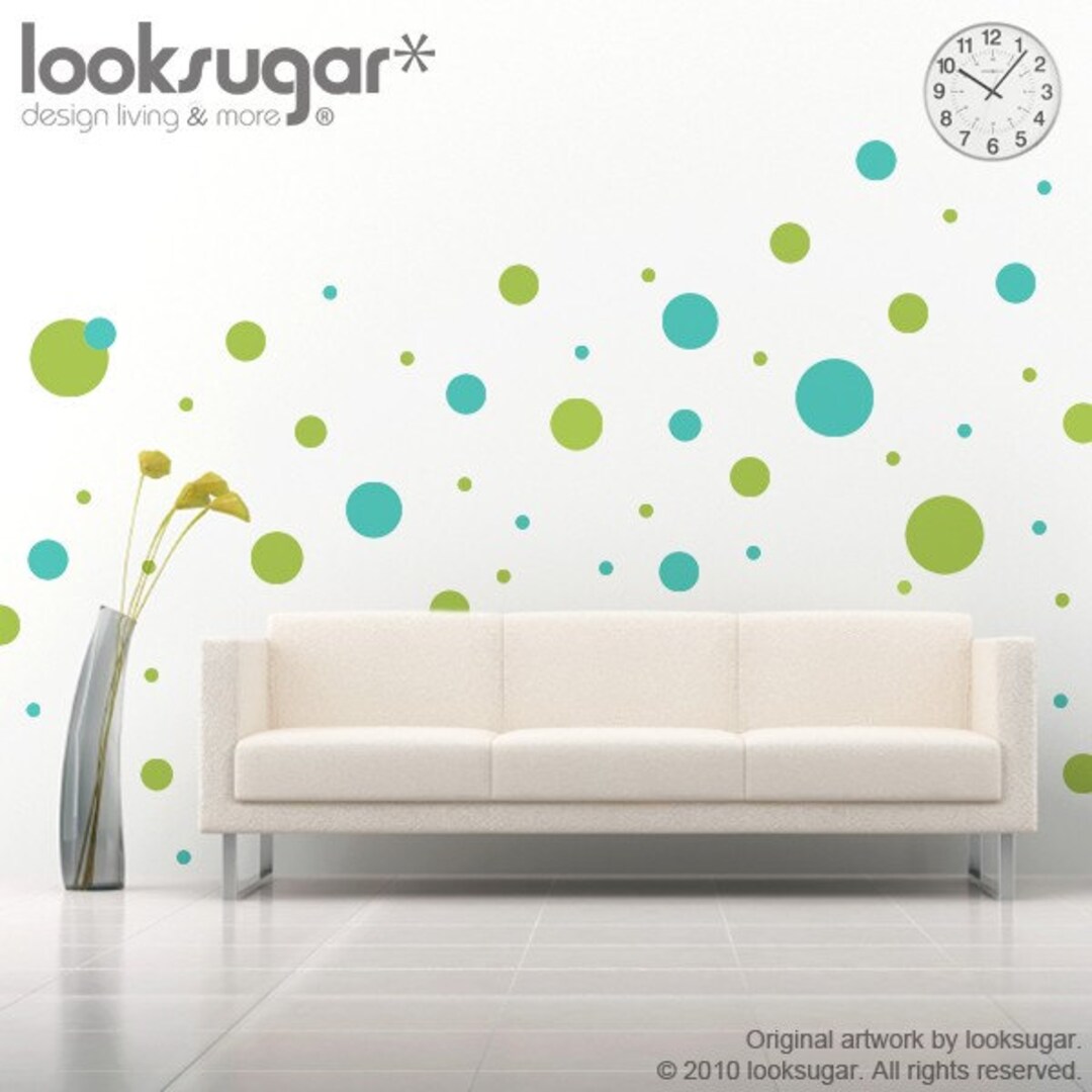 Polka Dot Wall Decal 2 Colors Nursery Wall Decals 0029 - Etsy