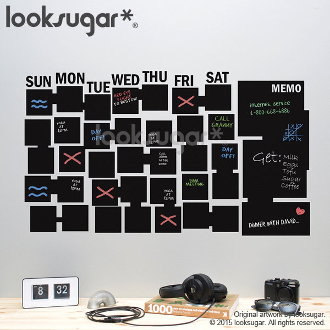 Chalkboard Calendar Wall Calendar Chalkboard Organizer - Etsy