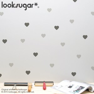Heart Wall Decal . Heart Sticker With Wallpaper / Wall Stencil - Etsy