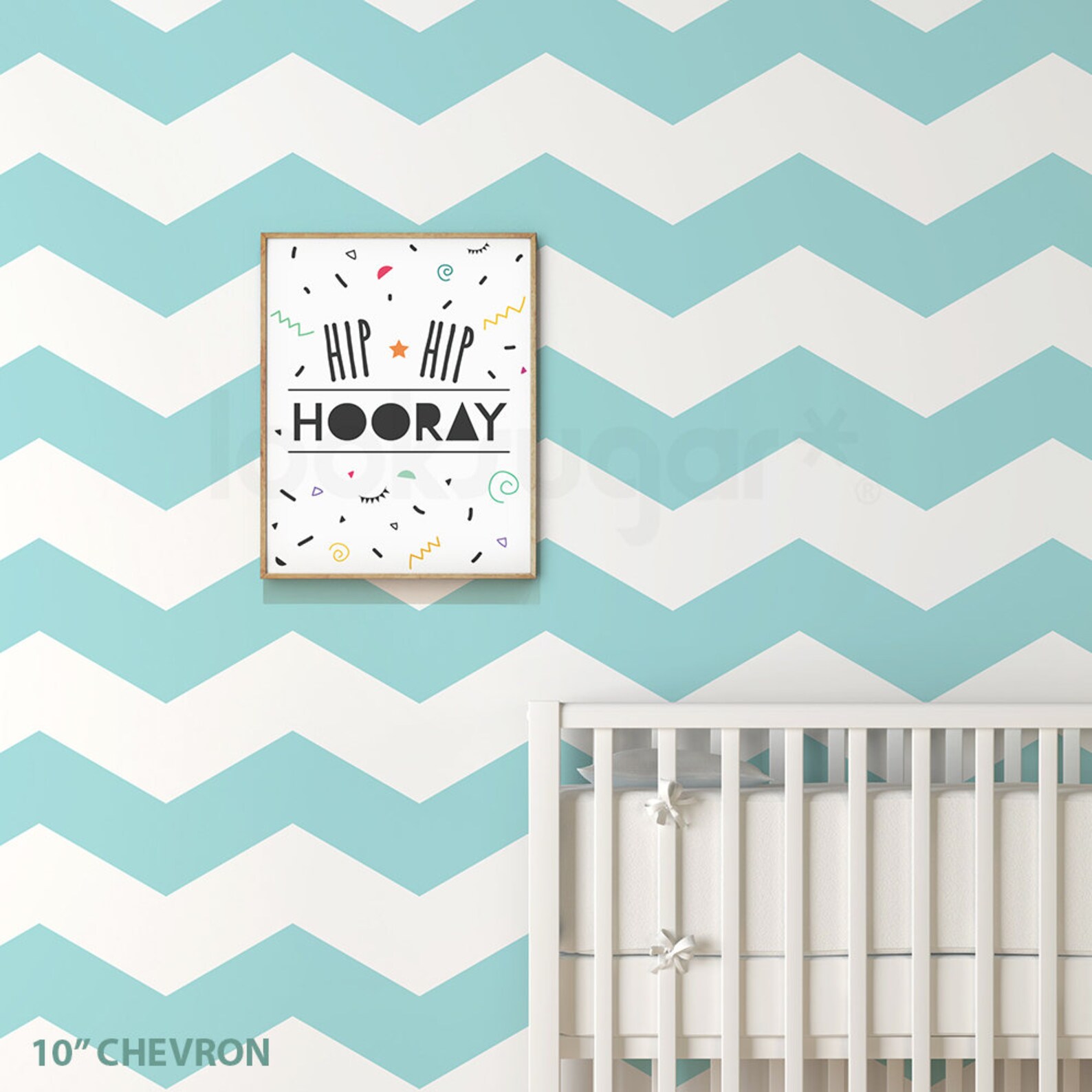 Chevron Wall Decal With Chevron Wallpaper Effect . Chevron - Etsy