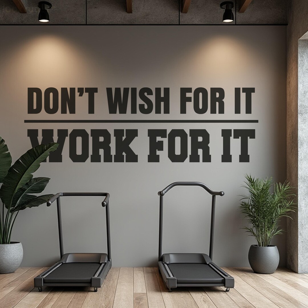 Inspirational Vinyl Wall Decal . GYM Wall Sticker - Work for It Quote ...