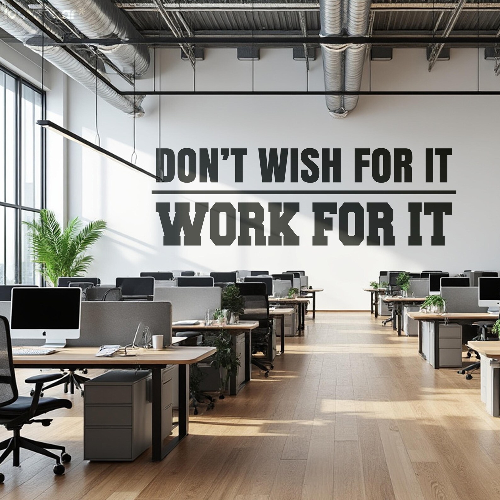 Inspirational Vinyl Wall Decal . GYM Wall Sticker - Work for It Quote ...