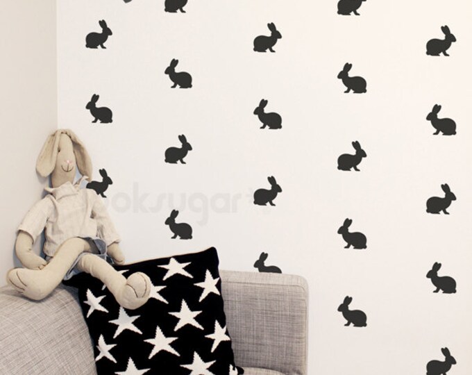 Rabbit Wall Decal . Jack Rabbit Wall Decal . Baby Nursery - Etsy