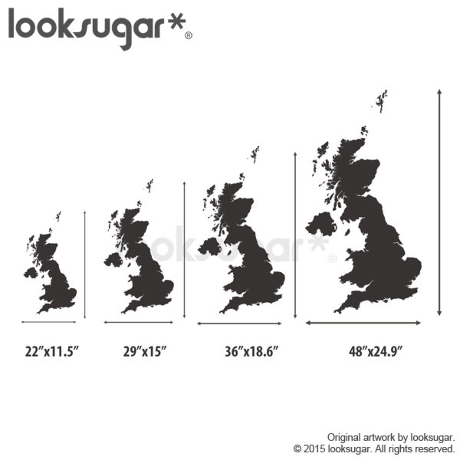 England Map Wall Decal United Kingdom Map Decal UK Wall | Etsy