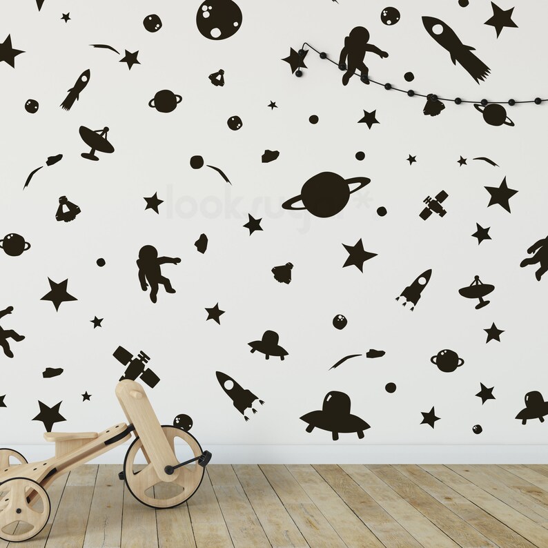 Outer Space Wall Decals - Rocket Decals - Astronaut Stickers - UFO Wall ...