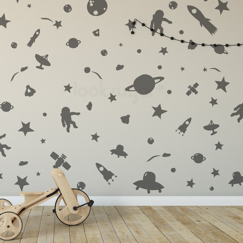 Outer Space Wall Decals Rocket Decals Astronaut Stickers - Etsy