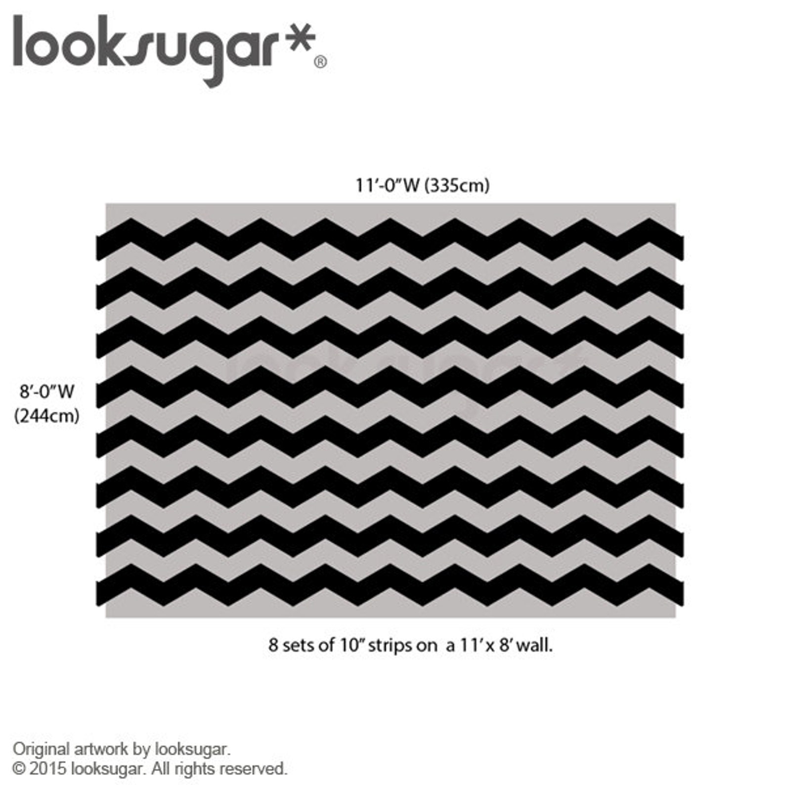 Chevron Wall Decal With Chevron Wallpaper Effect . Chevron - Etsy