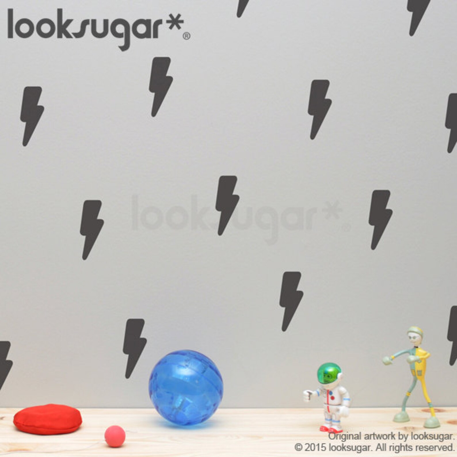 Lightning Wall Decals With Wallpaper Effect. Thunder Wall | Etsy