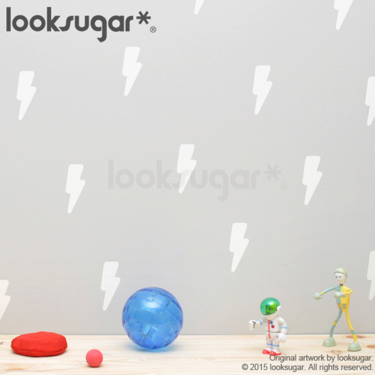 Lightning Wall Decals With Wallpaper Effect. Thunder Wall | Etsy