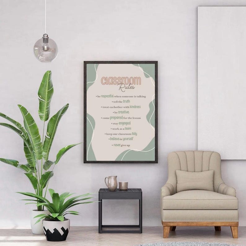 Classroom Rules Poster - Etsy