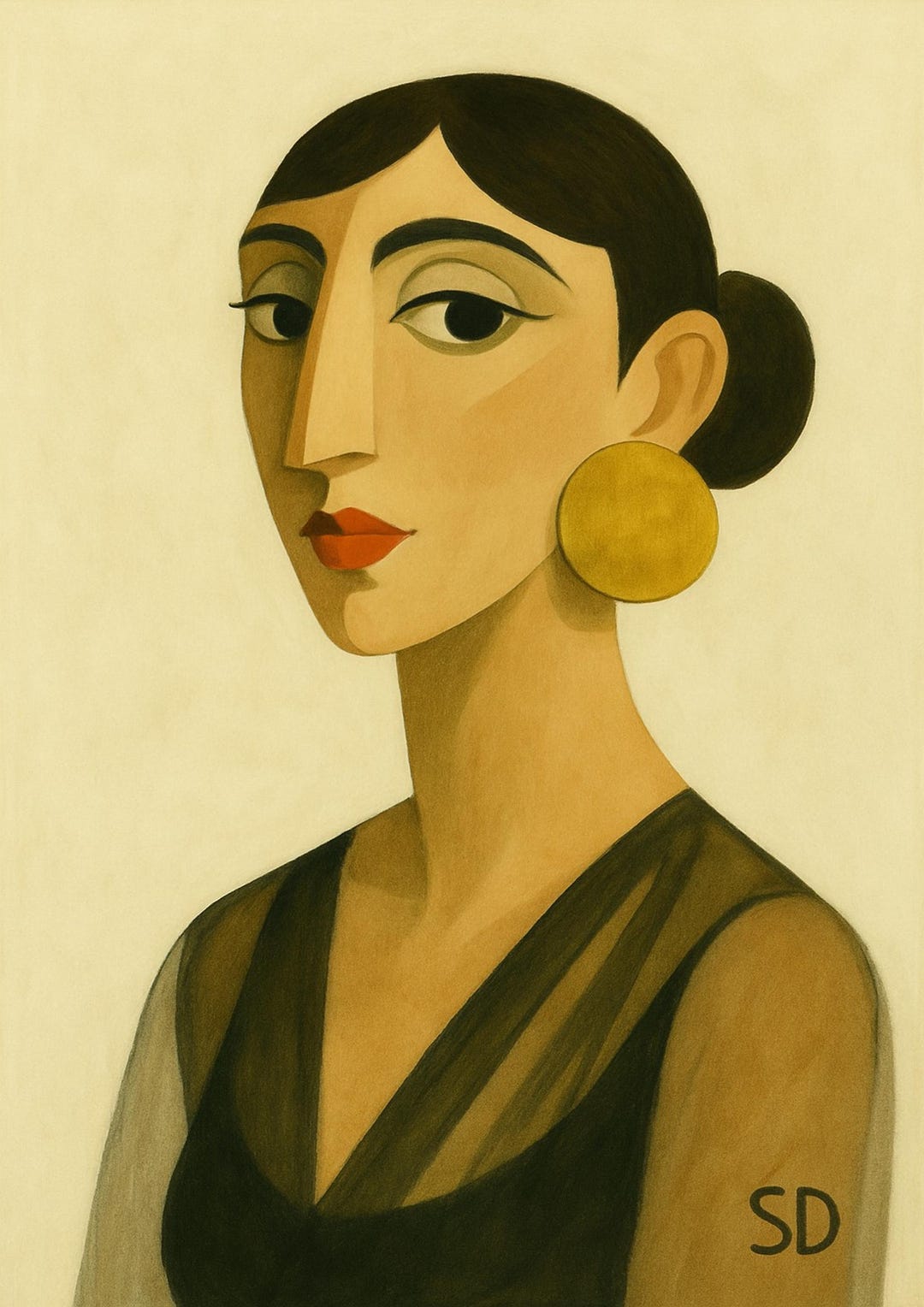 Rossy De Palma in Gold – Modern Feminine Portrait by Salvatore Dubois ...