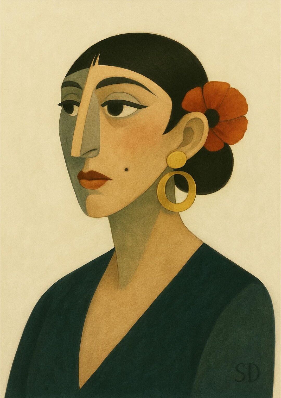 Portrait of Rossy De Palma – Modern Iconic Woman Print by Salvatore ...