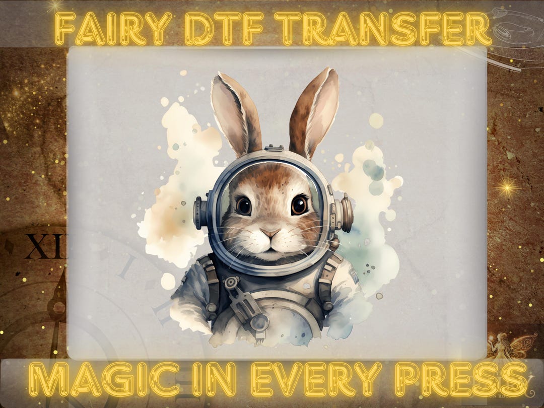 Astro Rabbit Dtf Transfer, Pets Ready to Press,rabbit DTF Heat Transfer ...