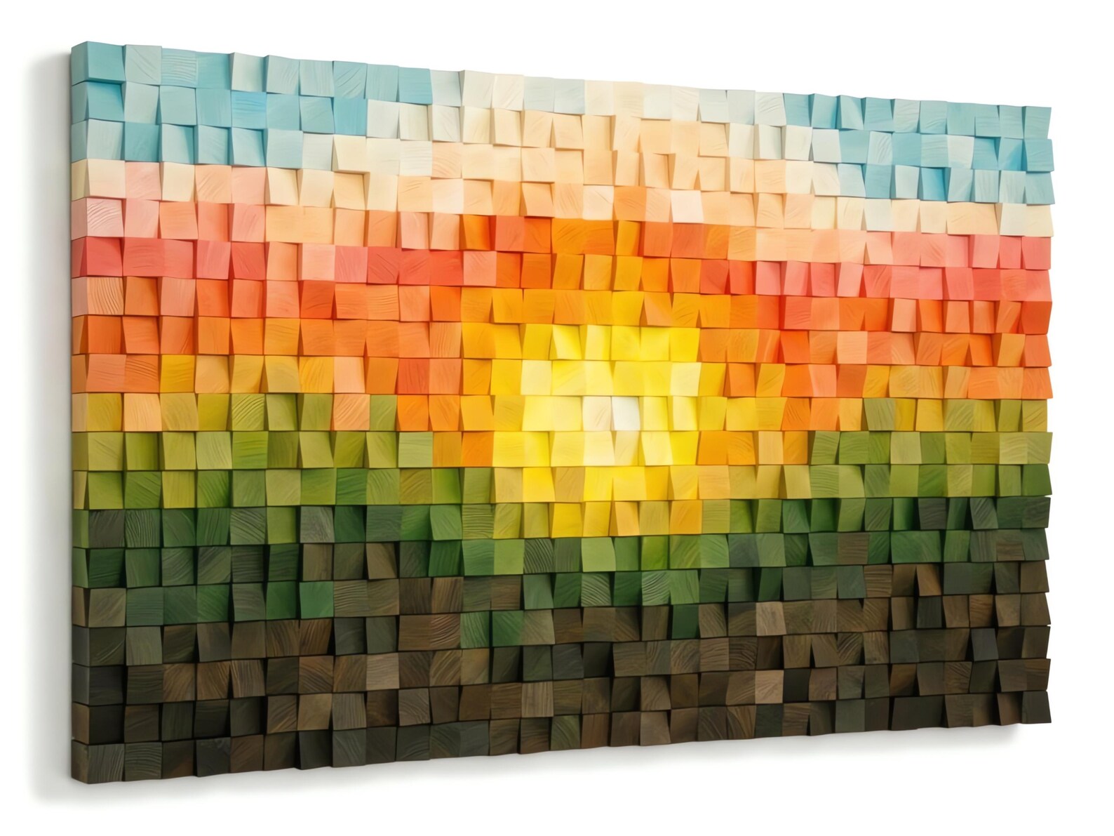 Chromatic Symphony: Celebration of Colors Wooden Mosaic - 3D Creative ...