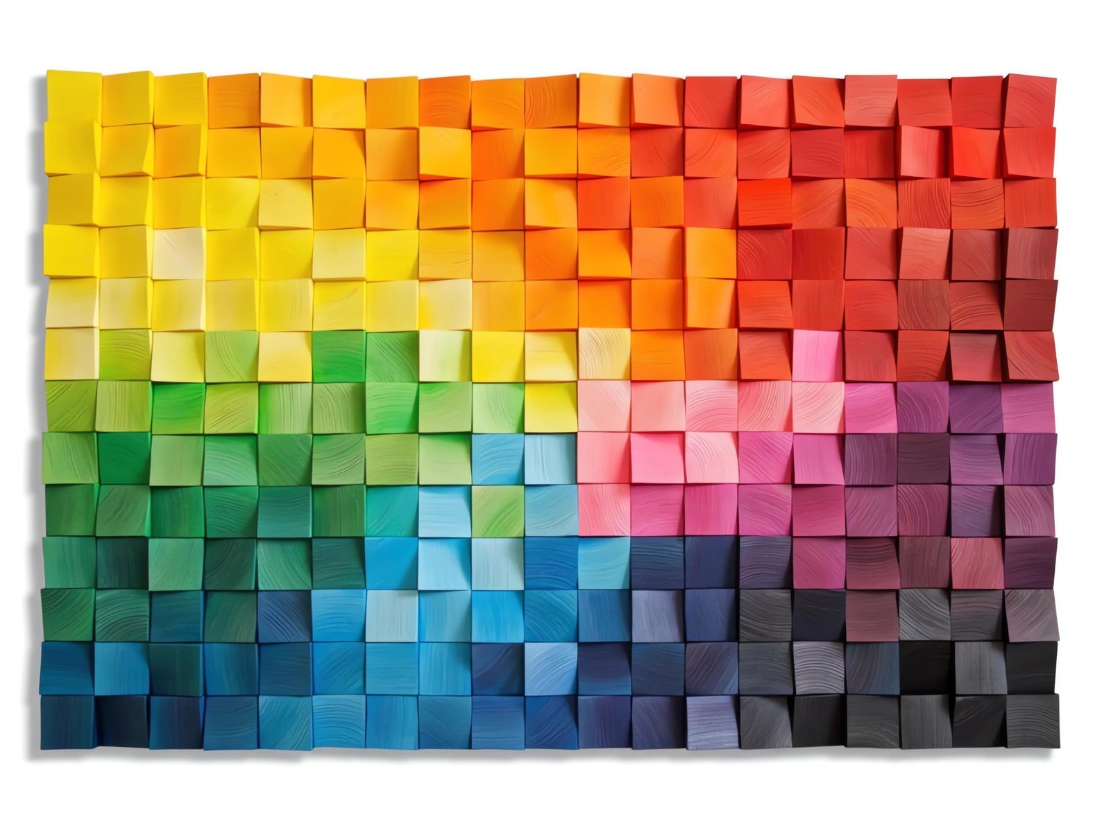 Chromatic Symphony: Celebration of Colors Wooden Mosaic - 3D Creative ...
