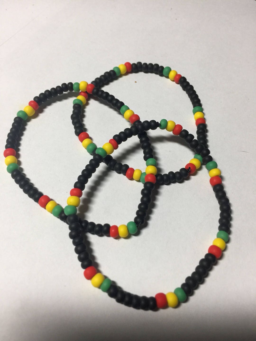 Irie Beads Rasta Reggae Black Red Yellow Green Bracelet 3 Stack 7" - Etsy