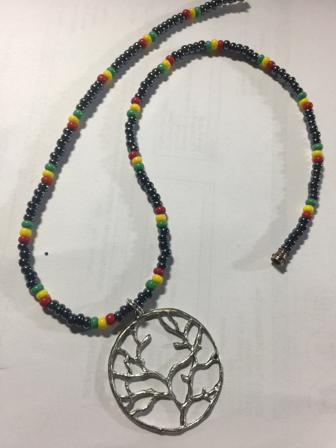 Irie Rasta Red Green Yellow Black Tree of Life Necklace 18 - Etsy