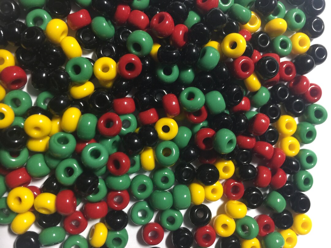 1/0 Irie Beads Rasta Red Yellow Green Black 6.5mm Crow Bead Mix - Etsy