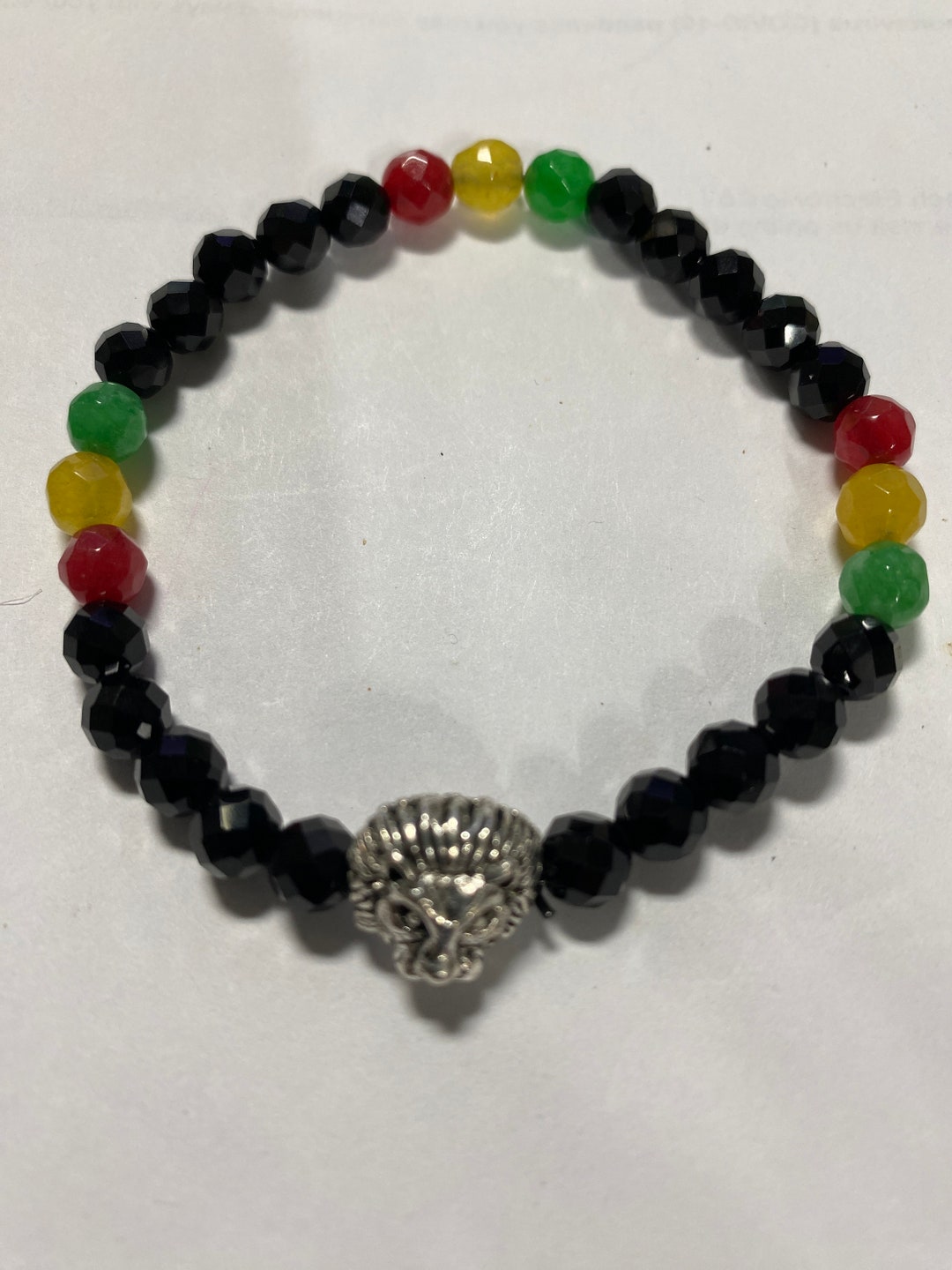 Rasta Black Red Yellow Green Lion Bracelets - Etsy