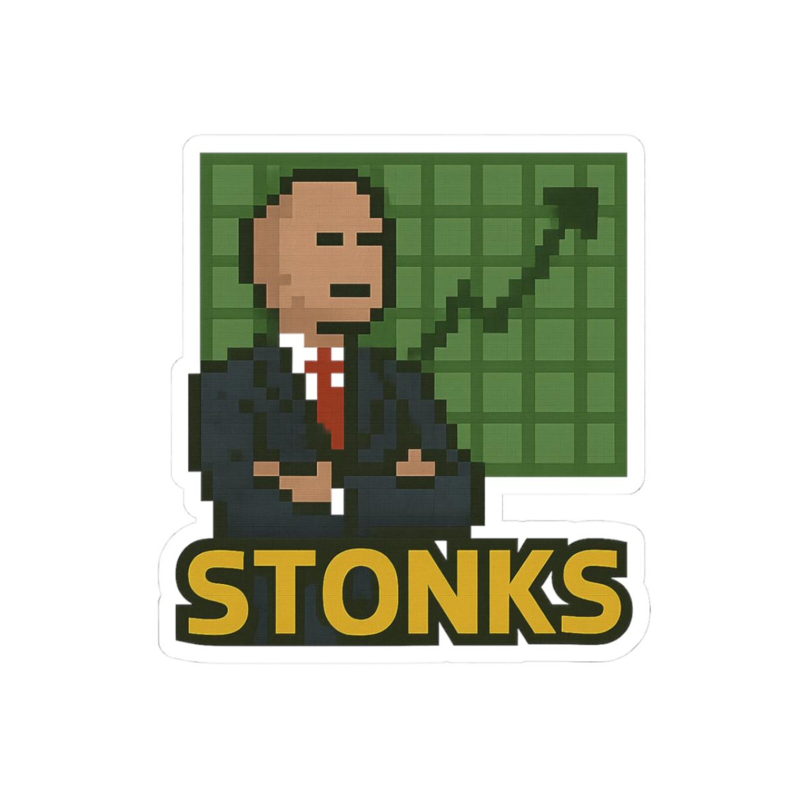 Stonks - 8-bit Meme Sticker - Fun Stock Market Decor for Entrepreneurs ...