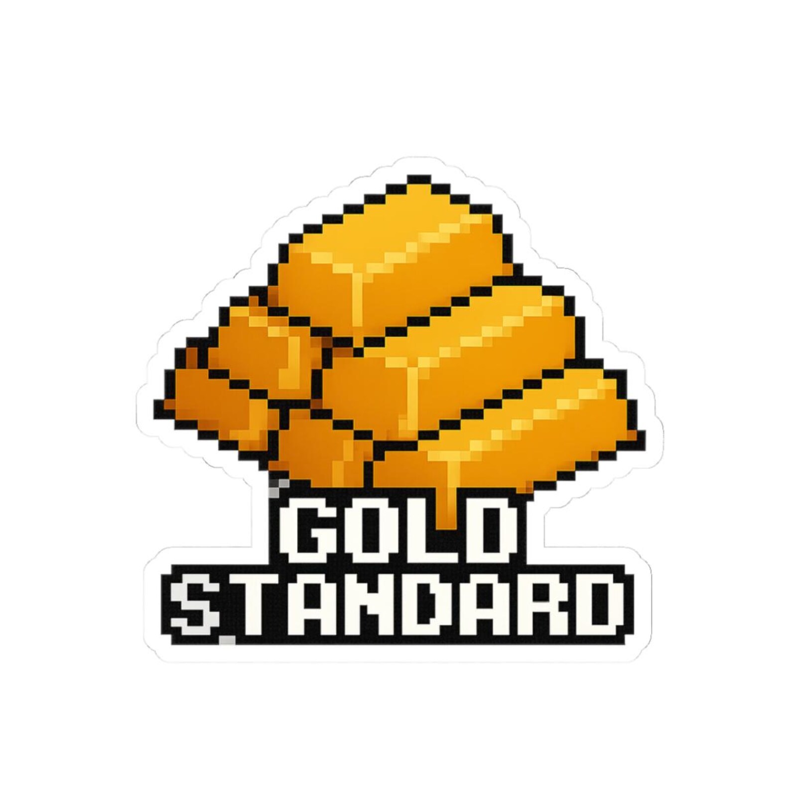 Gold Standard 8-bit Gold Bars Sticker, Laptop Decor, Gift for Gamers ...
