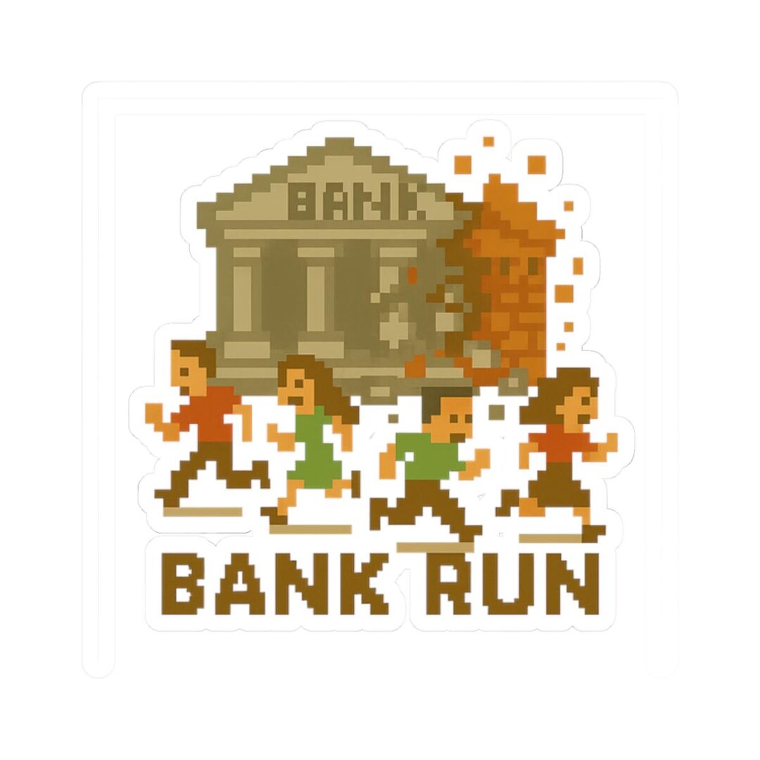 8-bit Bank Run Sticker - Perfect for Gamers, Laptop Decals, Gaming ...