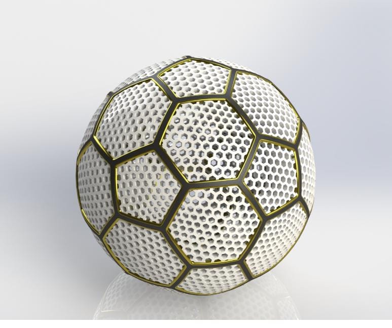 Airless Soccer Ball 3D Printable STL File | Durable, Hollow Design for ...