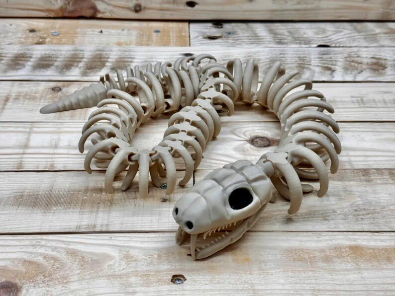 3D Printable Snake Skeleton STL | Articulated Flexible Reptile Model ...
