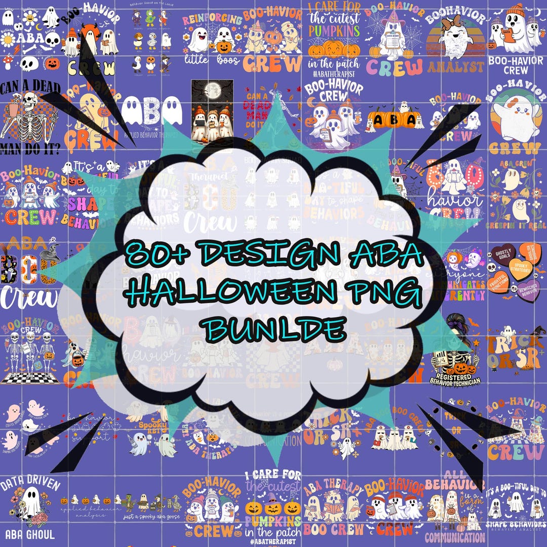 80+ ABA Halloween PNG Bundle, Spooky Behavior Analysis Designs, Autism ...